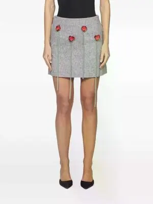 Moschino Embellished Silk Mini Skirt - Grey