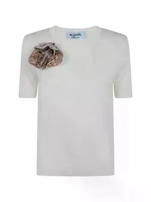 BLUGIRL Short-sleeve T-shirt With Floral Appliqu