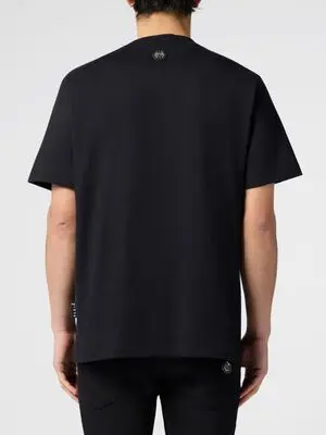 Philipp Plein Tennis Club Cotton T-shirt With Rhinestone Embroidered Logo