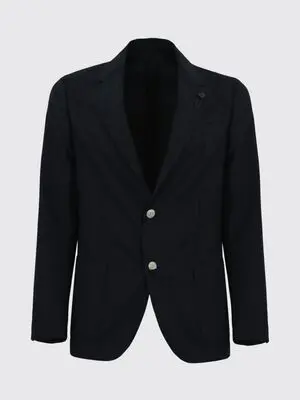 LARDINI Single-breasted Virgin Wool Blend Blazer With Peak Lapels