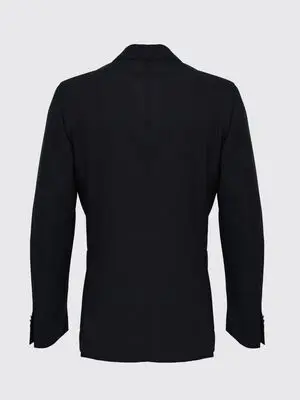 LARDINI Virgin Wool Blend Double-breasted Blazer With Peak Lapels