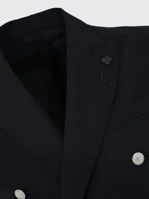 LARDINI Virgin Wool Blend Double-breasted Blazer With Peak Lapels