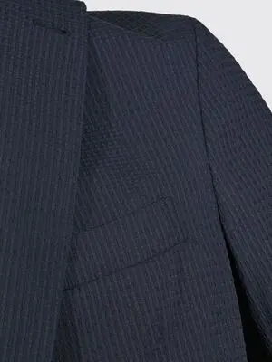 Eleventy Single-breasted Blazer With Peak Lapels And Patch Pockets