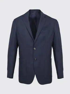 SARTORIO NAPOLI Single-breasted Peak Lapel Blazer In Cashmere And Silk - Blue