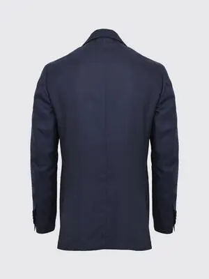 SARTORIO NAPOLI Single-breasted Peak Lapel Blazer In Cashmere And Silk - Blue