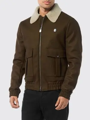 BILLIONAIRE Wool And Shearling Bomber Jacket - Brown