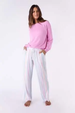 PJ Salvage Baja Babe Striped Wide-leg Pants