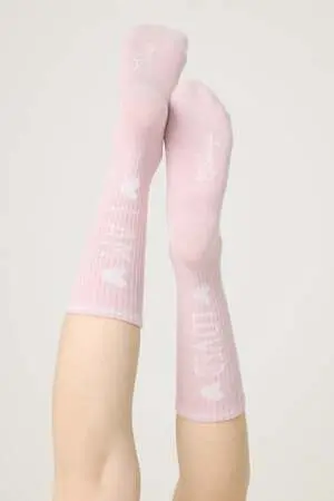 PJ Salvage Loved Ribbed Crew Socks - Blush