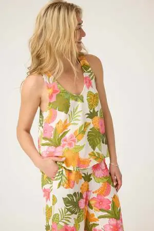 PJ Salvage Copacabana Floral" V-neck Tank Top