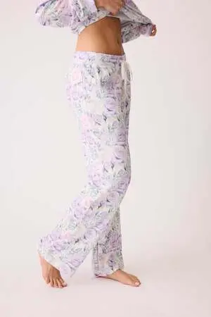 PJ Salvage Violet Rose Floral Waffle Thermal Pants