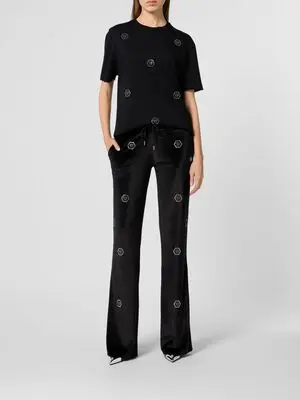 Philipp Plein Cotton T-shirt With Rhinestone Embellishment