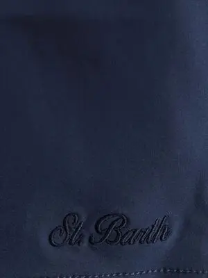 MC2 SAINT BARTH Short Swim Shorts With Elasticated Drawstring Waist - Gnawed Blue