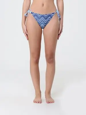 MC2 SAINT BARTH Abstract Wave Print Bikini Bottoms - Gnawed Blue