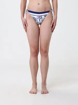 MC2 SAINT BARTH Abstract Wave Print Bikini Bottoms - White