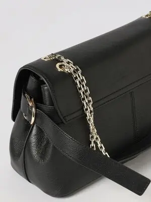 Patrizia Pepe Flared Smooth Leather Shoulder Bag With Sliding Chain Handle