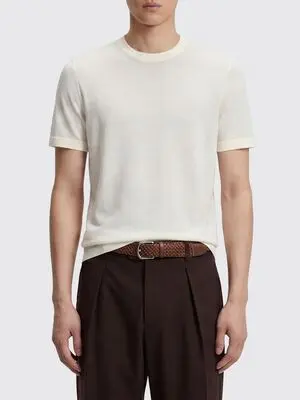 Hugo Virgin Wool Short Sleeve Sweater - Natural