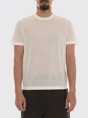BOSS Hugo Virgin Wool Short Sleeve Sweater - Natural