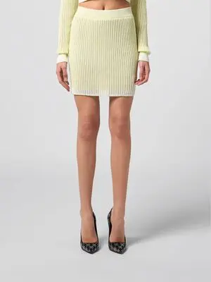Philipp Plein Ribbed Knit Mini Skirt
