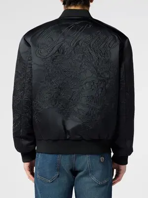 Philipp Plein Embroidered Satin Bomber Jacket