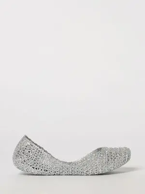 Melissa Campana Perforated Glitter Pvc Ballet Flats - Silver