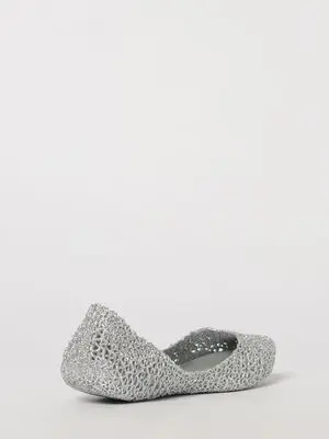Melissa Campana Perforated Glitter Pvc Ballet Flats - Silver