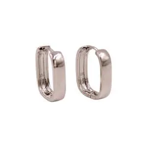 1610ISTANBUL Rhodium-plated Hoop Earrings - Grey