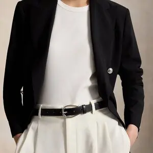 Ralph Lauren Stirrup Buckle Leather Belt - Black