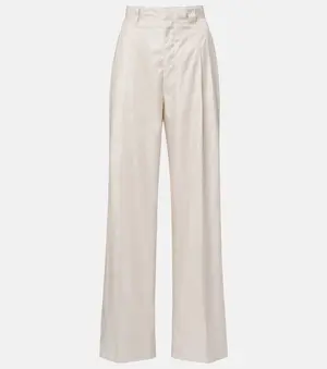 Phoebe Philo Twill Wide-leg Pleated Pants