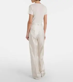 Phoebe Philo Twill Wide-leg Pleated Pants