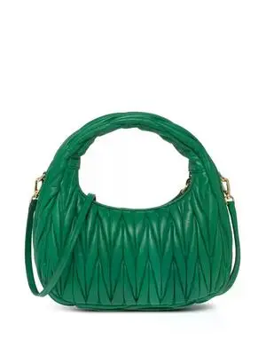 Miu Miu Mini Wander Matelassé Shoulder Bag - Green