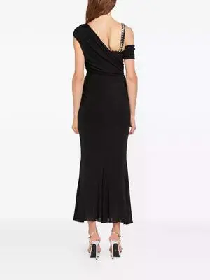 Roberto Cavalli Off-the-shoulder Chain Strap Maxi Dress