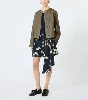 Max Mara Printed Silk Shorts With Tie Sash