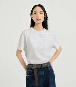 Brunello Cucinelli Cotton Embroidered T-shirt