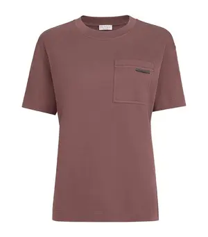 Brunello Cucinelli Cotton Patch Pocket T-shirt - Purple