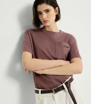 Brunello Cucinelli Cotton Patch Pocket T-shirt - Purple