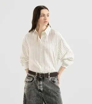 Brunello Cucinelli Silk Stripe Button-up Shirt