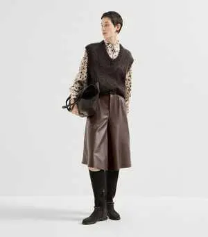 Brunello Cucinelli Silk Lynx Print Relaxed Fit Shirt