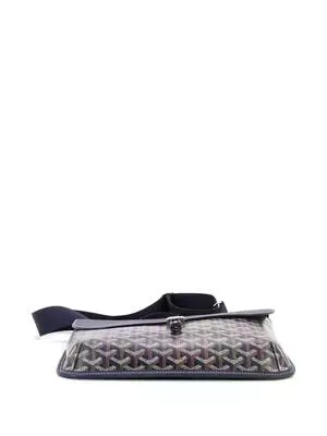 Goyard Coursier Messenger Bag In Coated Canvas And Leather - Blue