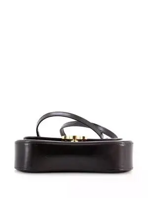 Celine Lola Triomphe Top Handle Bag Leather Teen Satchel - Black