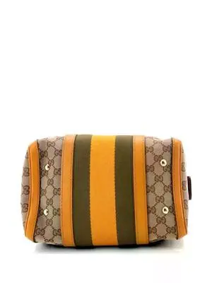 Gucci Vintage Web Boston Bag Gg Canvas Small Satchel