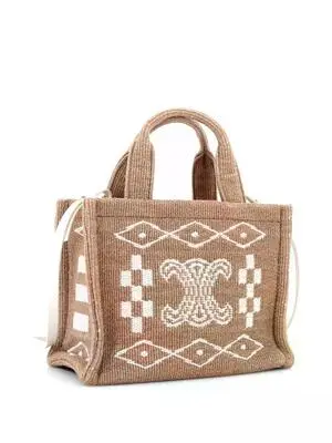 Celine Cabas Thais Printed Canvas Small Tote Bag - Brown