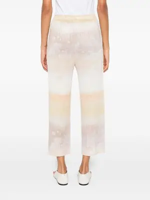 Issey Miyake Pleated Cropped Trousers - Beige