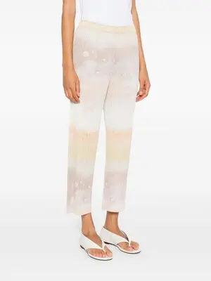 Issey Miyake Pleated Cropped Trousers - Beige
