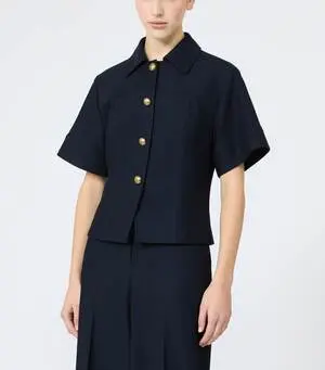 Max Mara Short Sleeve Cotton Jacket - Navy