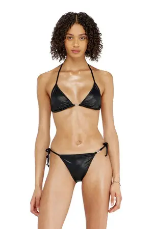 DIESEL® Shimmery Triangle Bikini Top - Black