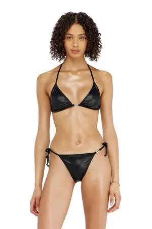 DIESEL® Shimmery Triangle Bikini Top - Black