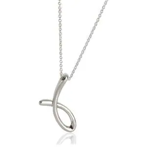 Tiffany & Co. Sterling Silver Elsa Peretti Alphabet Initial J Pendant Necklace