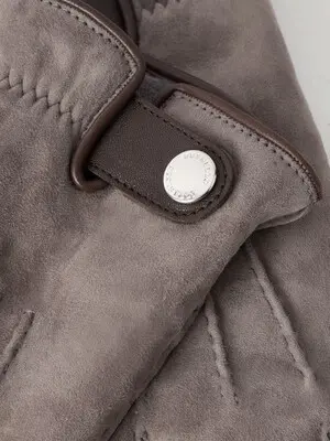 Brunello Cucinelli Suede Gloves With Leather Trim