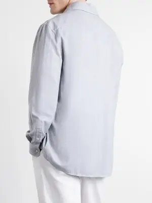 Brunello Cucinelli Herringbone Cotton And Lyocell-blend Shirt