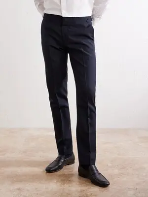 LARDINI Tailored Striped Wool Trousers